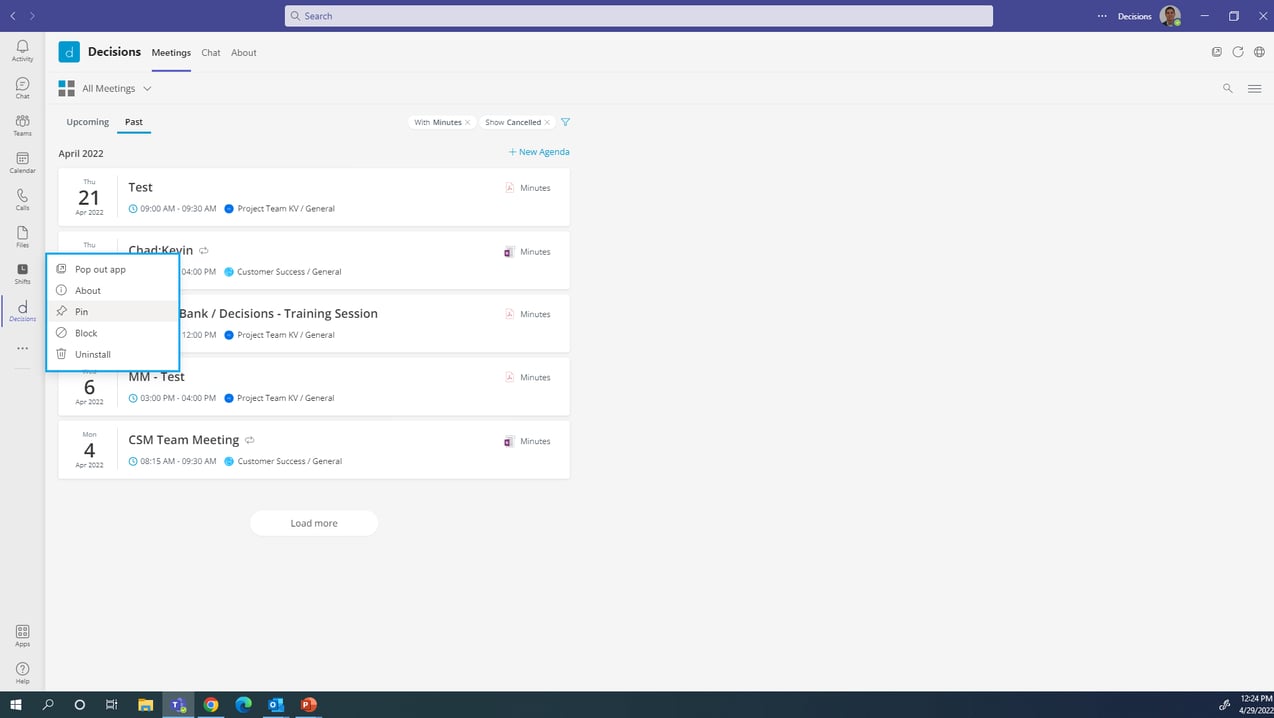 Add Decisions to Microsoft Teams