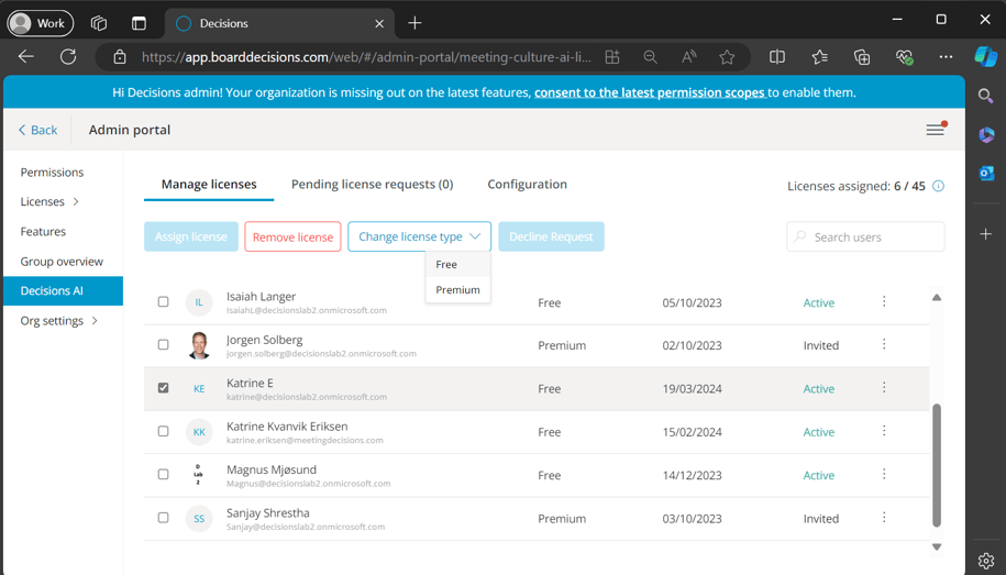 Assigning Premium AI license
