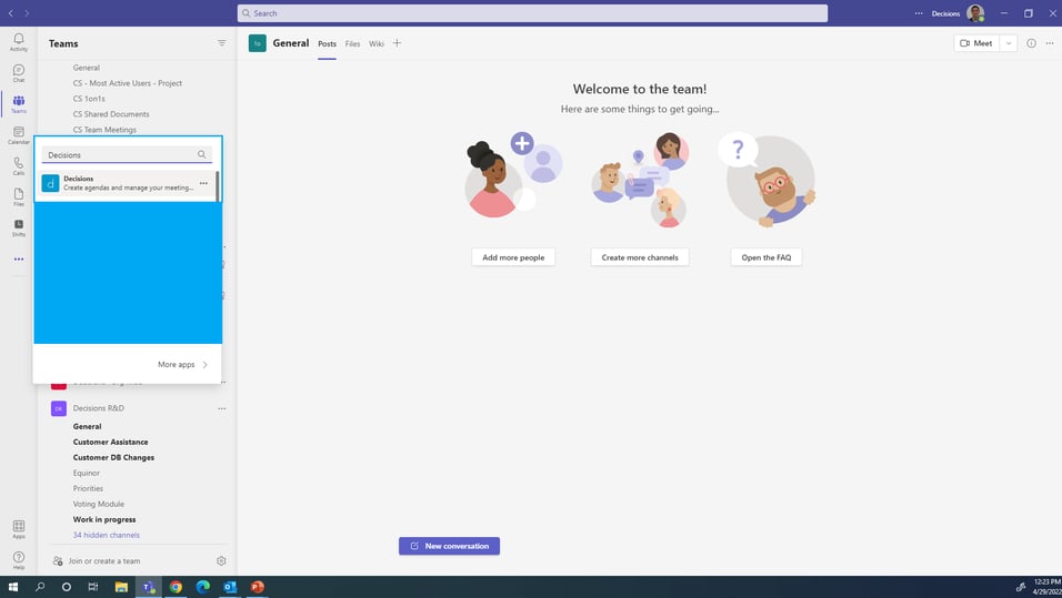 Add Decisions to Microsoft Teams