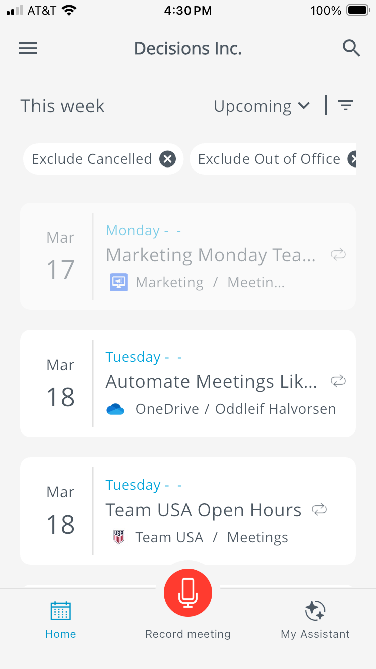 Creating Recap or AI Minutes from an in-person meeting