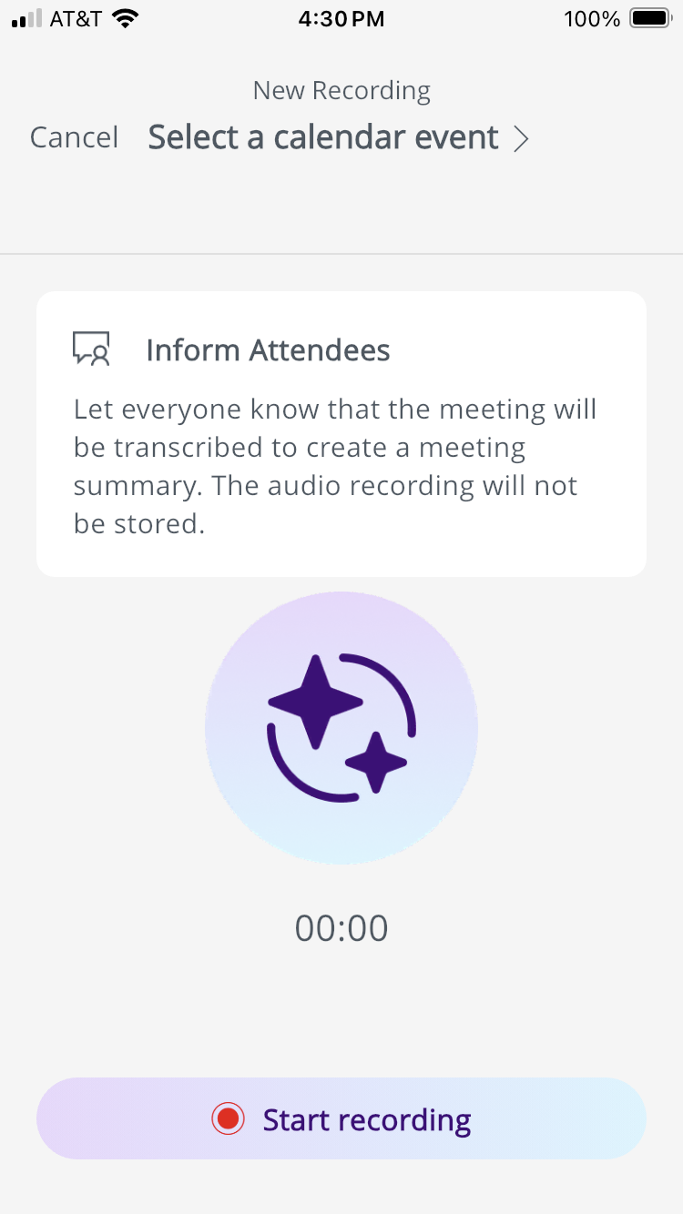 Creating Recap or AI Minutes from an in-person meeting