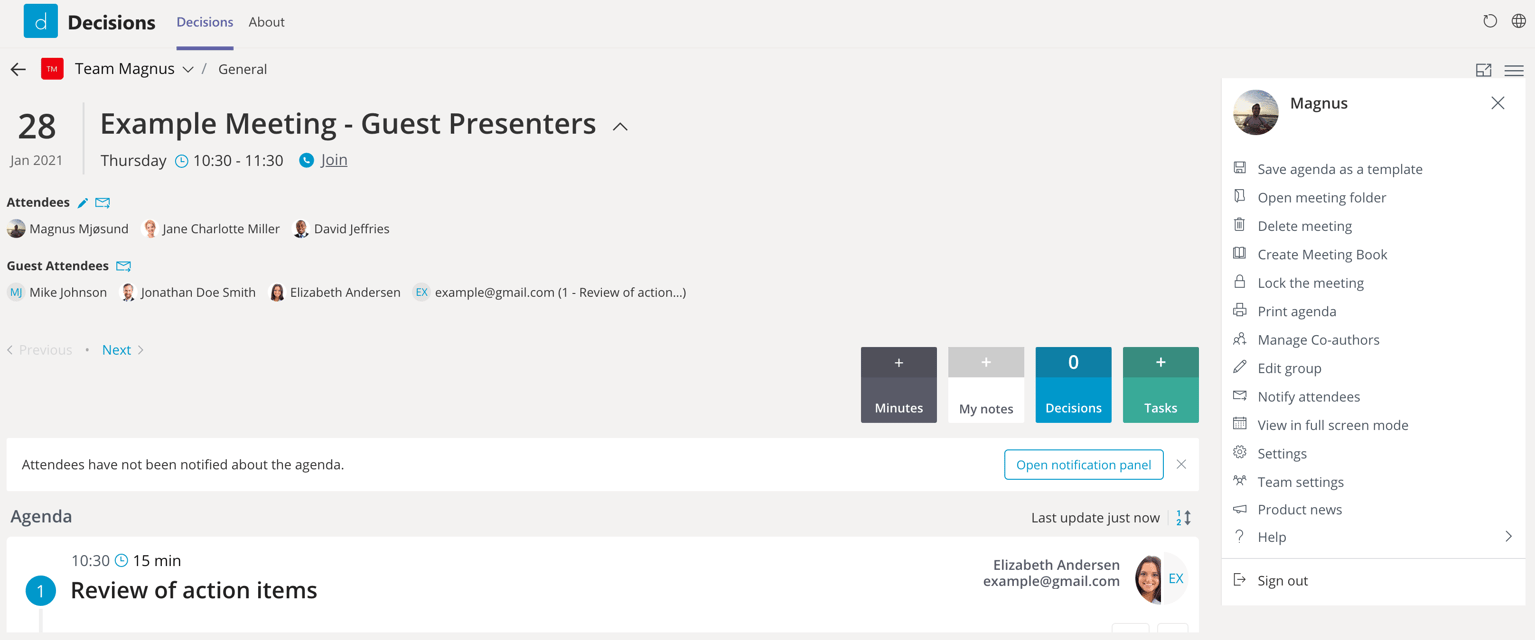 Guest Presenters - Agenda item