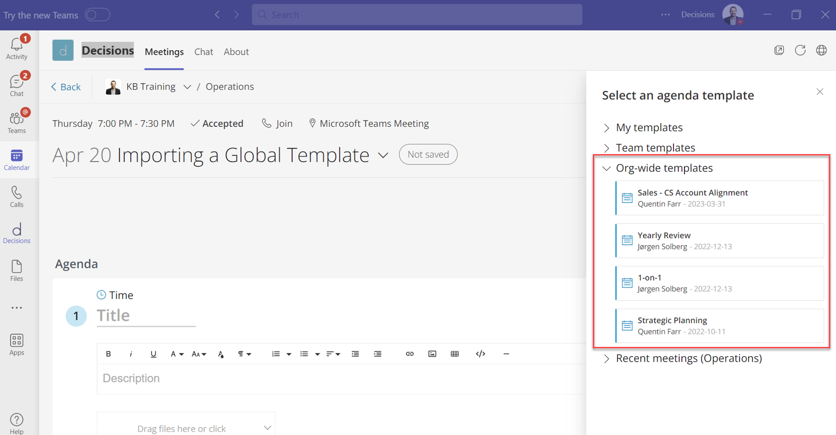Deploying global custom templates