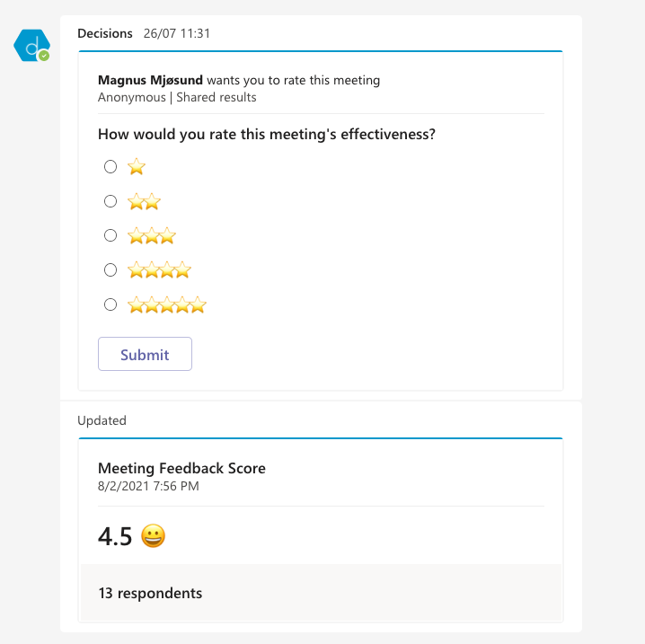 Meeting Feedback Score