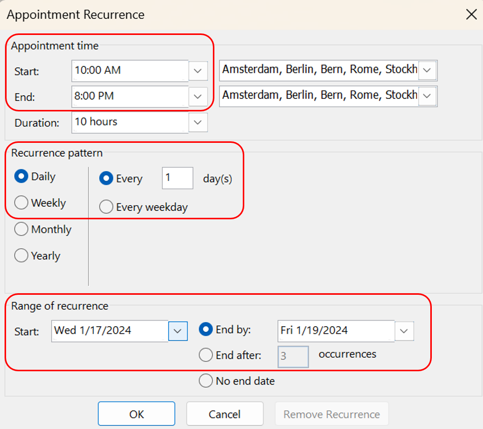 How to set up multi-day meetings in Decisions | Outlook