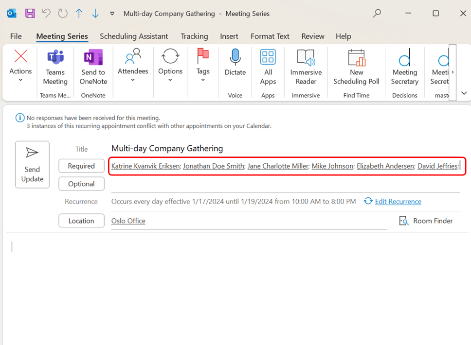 How to set up multi-day meetings in Decisions | Outlook