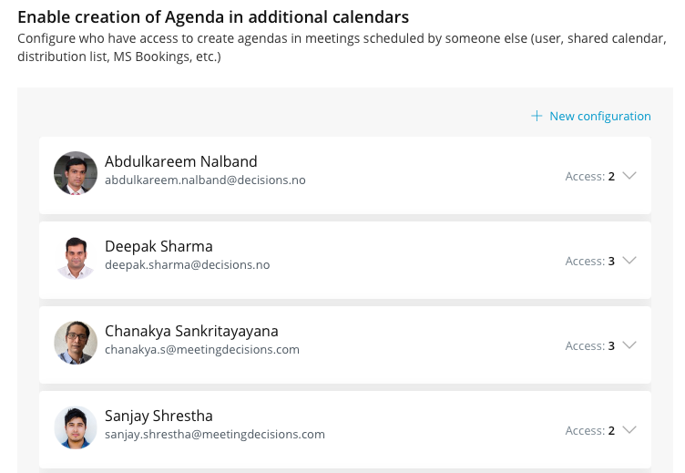 Agenda Delegate Access - Create agenda in additional calendars