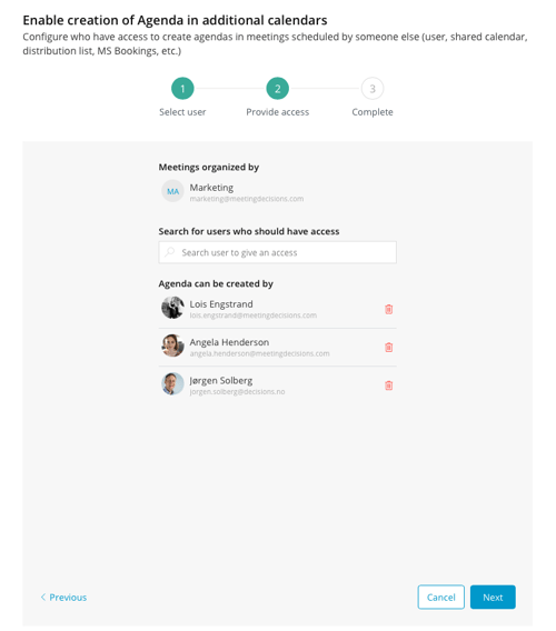 Agenda Delegate Access - Create agenda in additional calendars Agenda Delegate Access - Create agenda in additional calendars