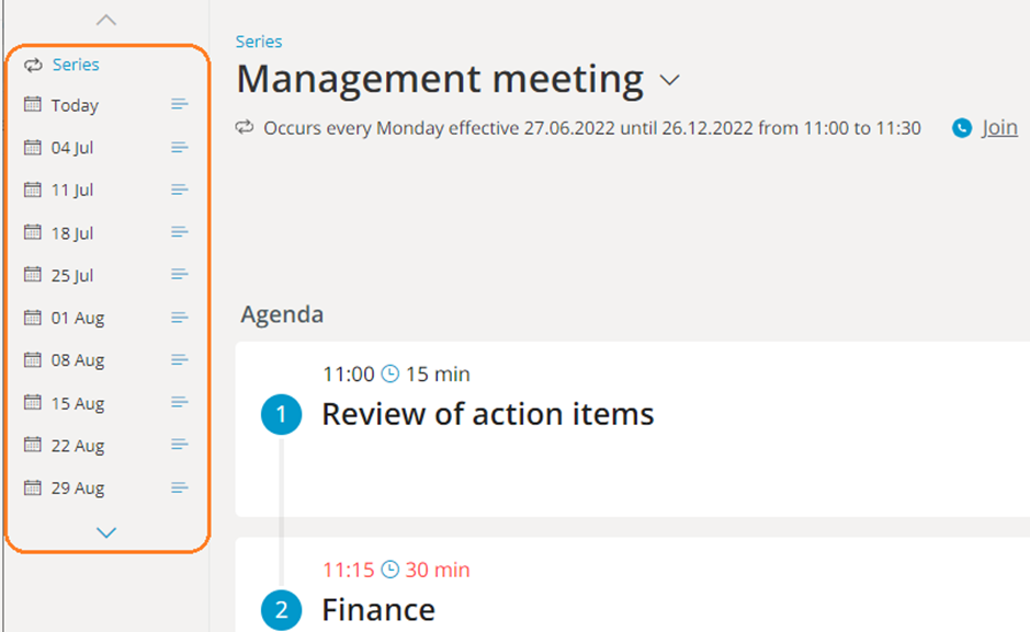 Create Standing Agendas for Meeting Series (Recurring Meetings)