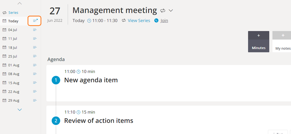 Create Standing Agendas for Meeting Series (Recurring Meetings)