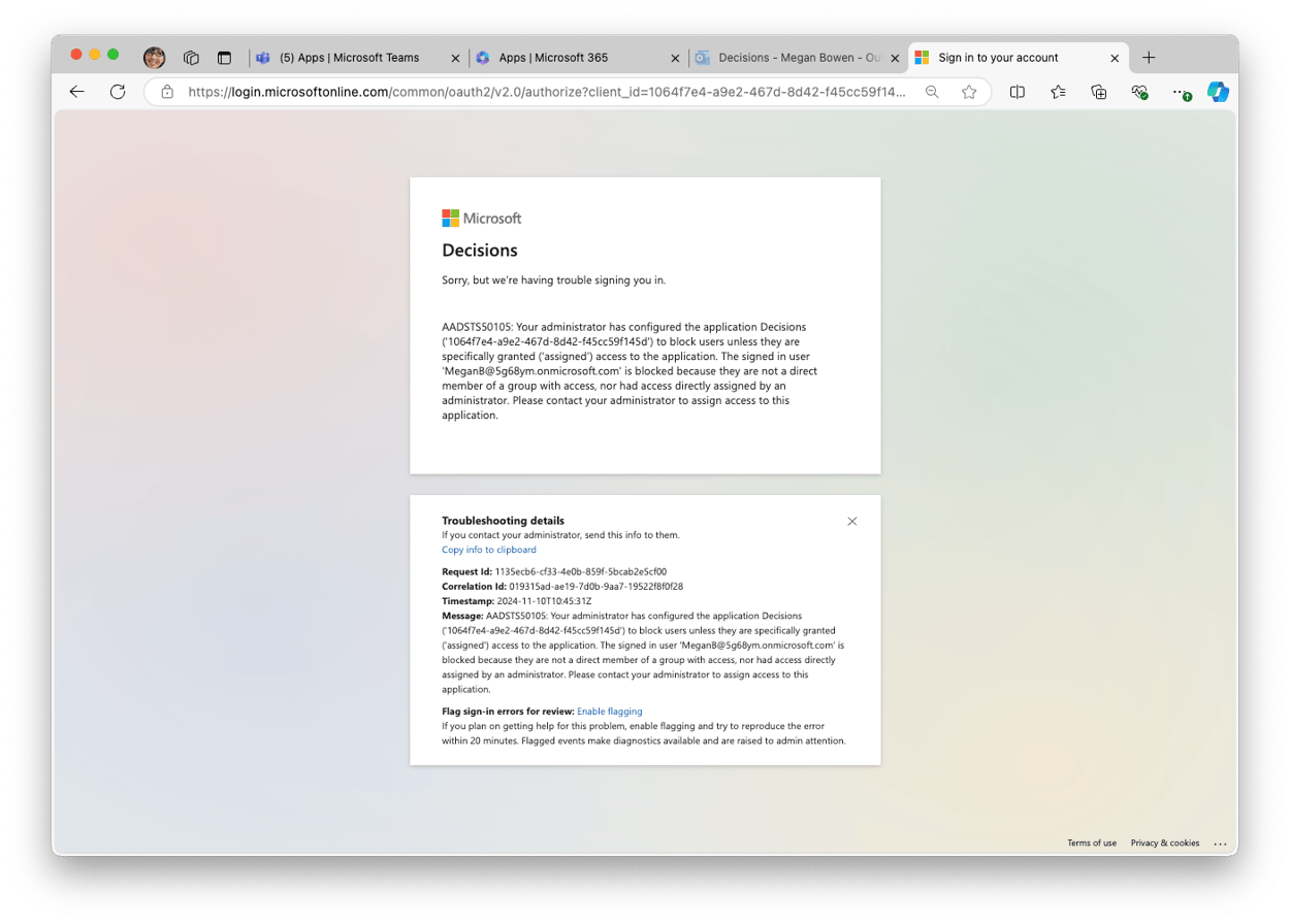 Azure Portal > Enterprise App > Assignment required setting