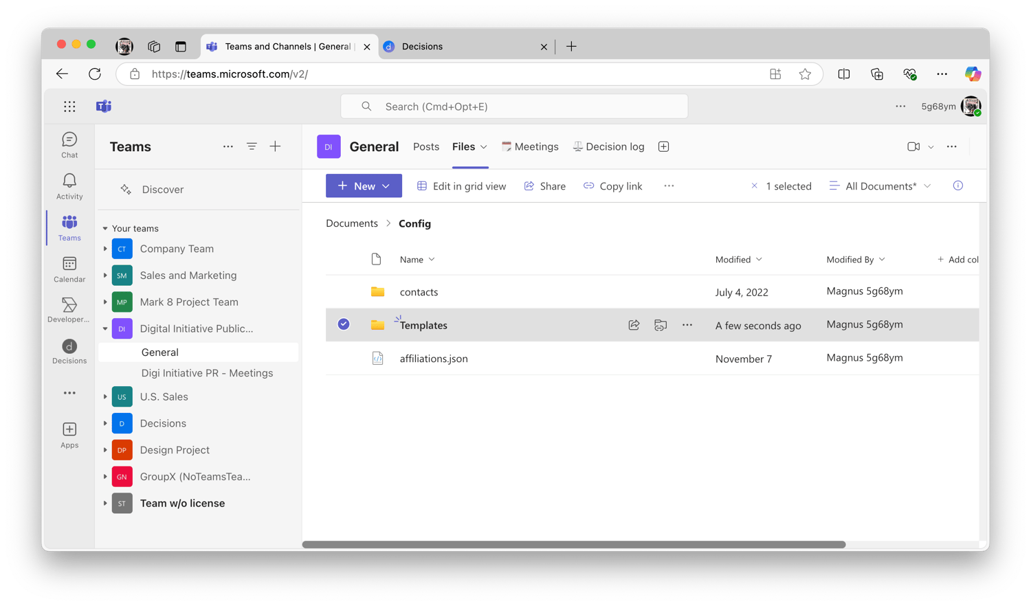 How to add custom Minutes template to a team or channel?