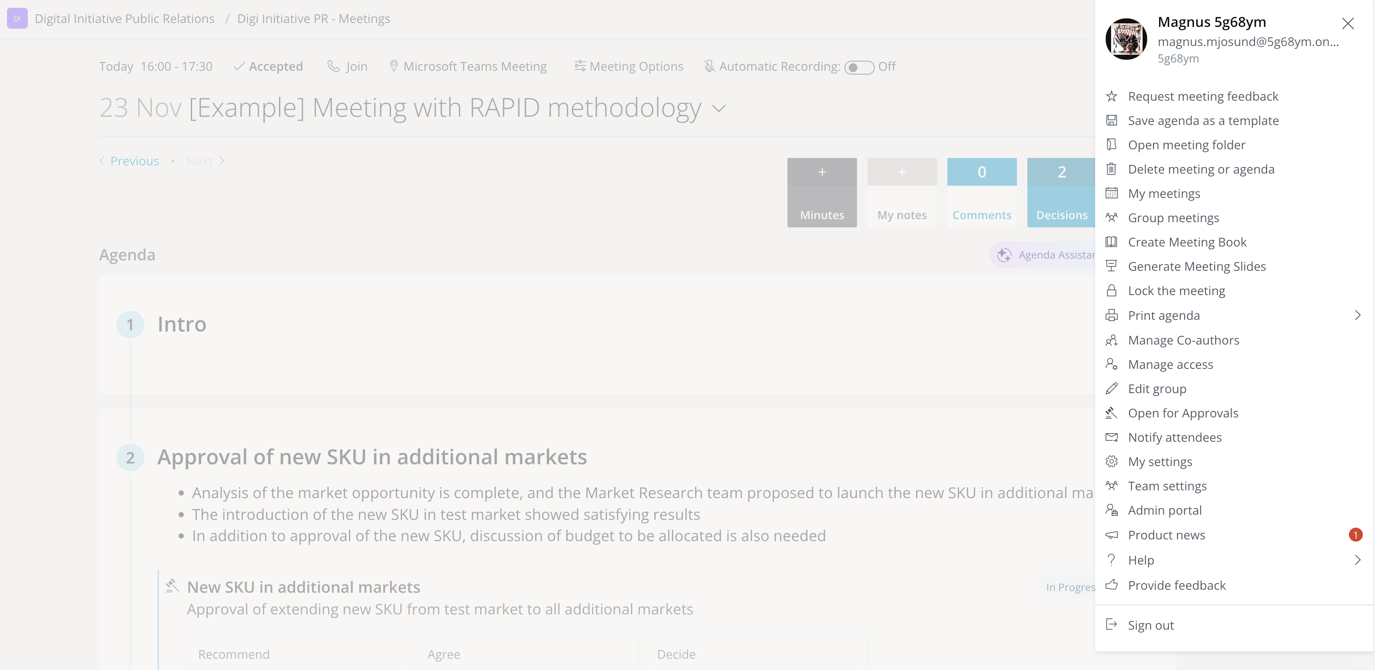 Structured Approvals for Meeting Admin - Running a meeting with ...