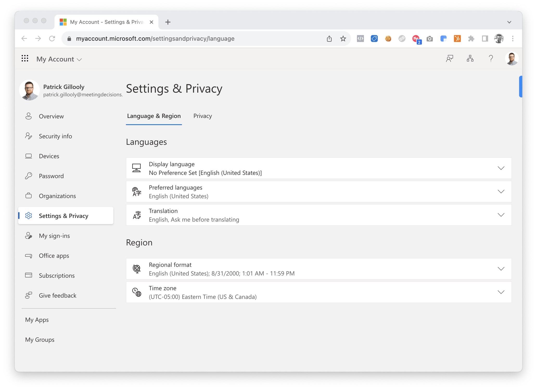 Setting language, date and time formats with Decisions