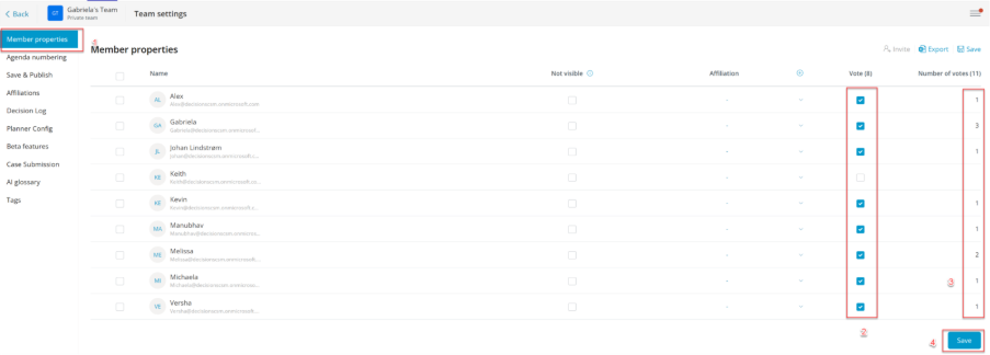How to configure voting